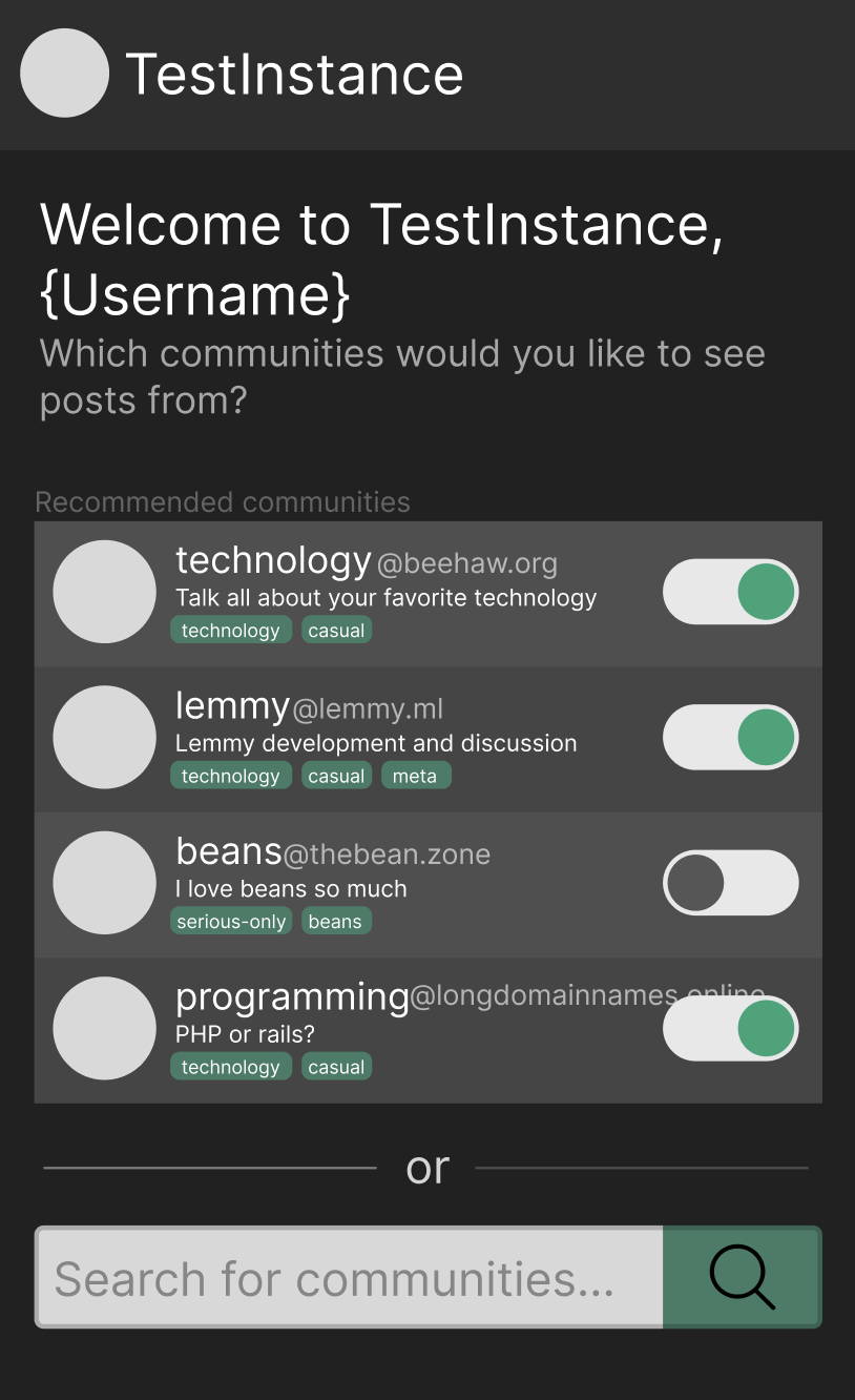 Make discovery of communities (federated and local) first-class in user setup · Issue #1106 ...
