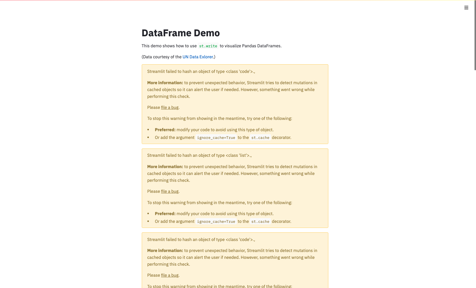 Demo Issue · Issue #353 · streamlit/streamlit · GitHub