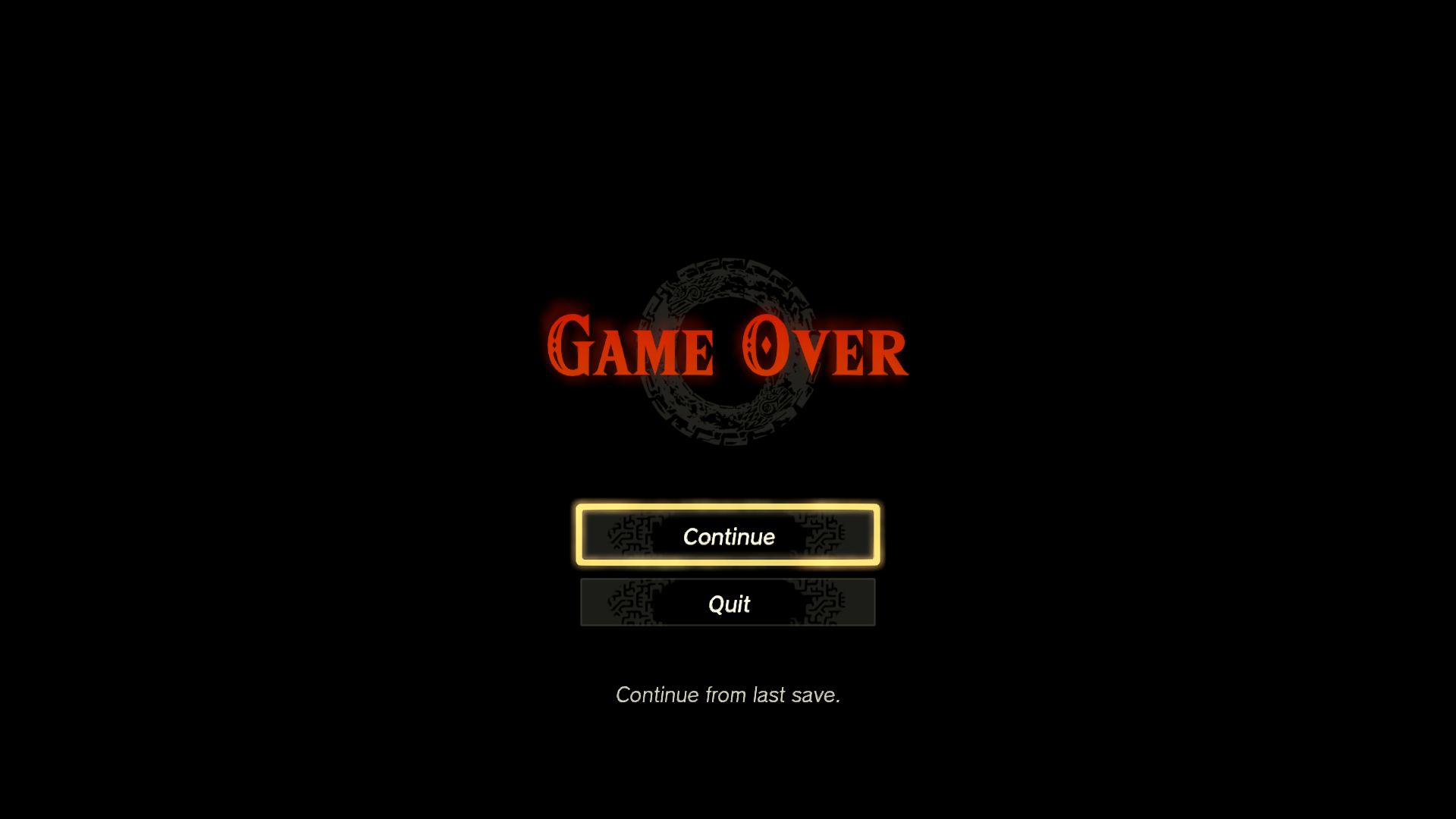Game Over Screen Zelda