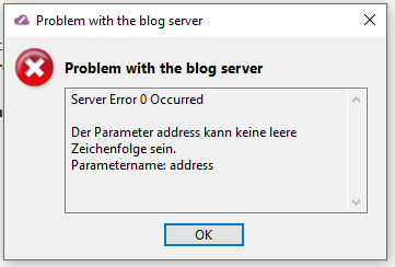 Server Error 0 with LiveWriter · Issue #165 · BlogEngine/BlogEngine.NET · GitHub