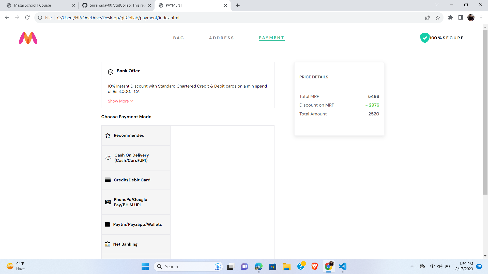 GitHub - himanshuShukla55/myntra-clone: This repo is to git collaboration and branches to work ...