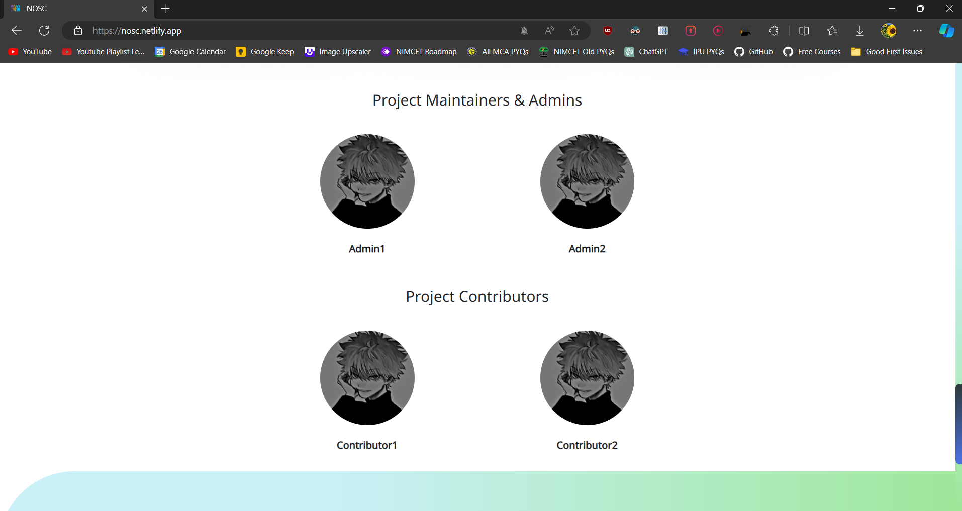 Project Maintainers, Admins & Contributors section not showing proper images or names · Issue ...