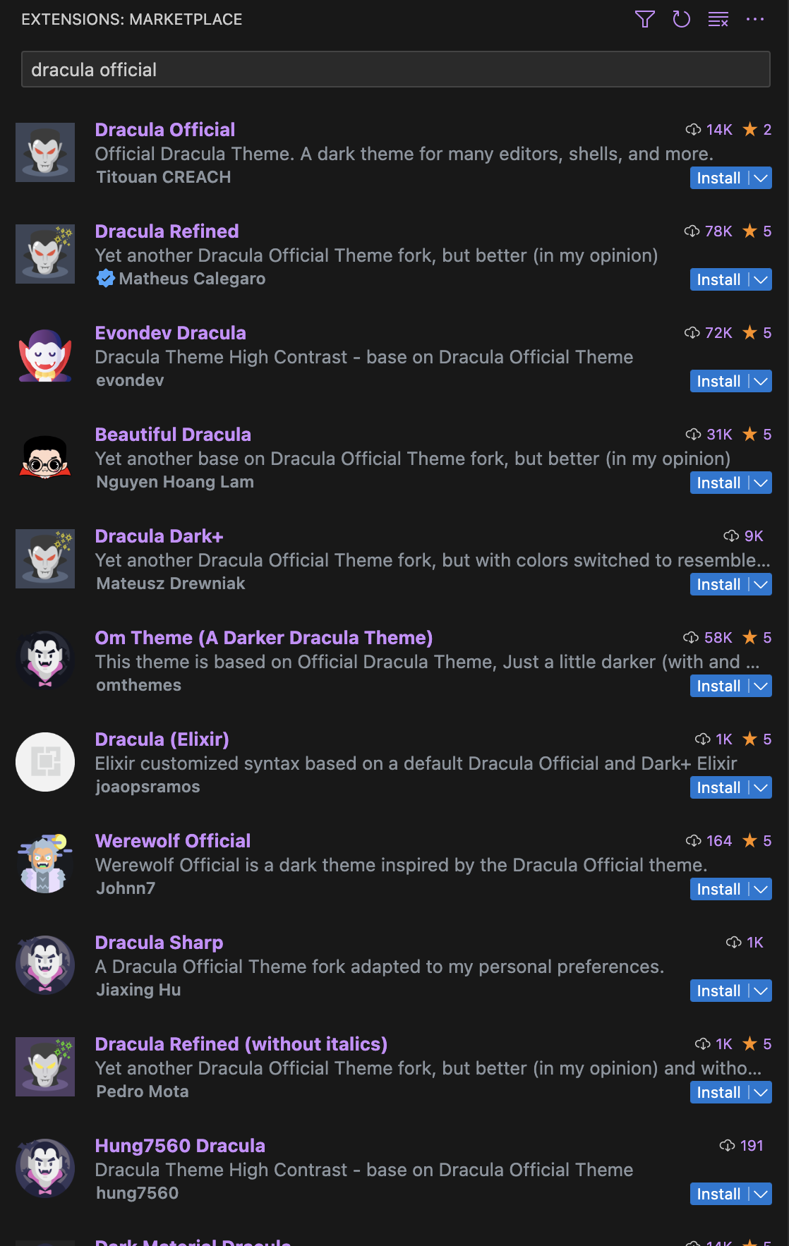 Extension missing · Issue #237 · dracula/visual-studio-code · GitHub