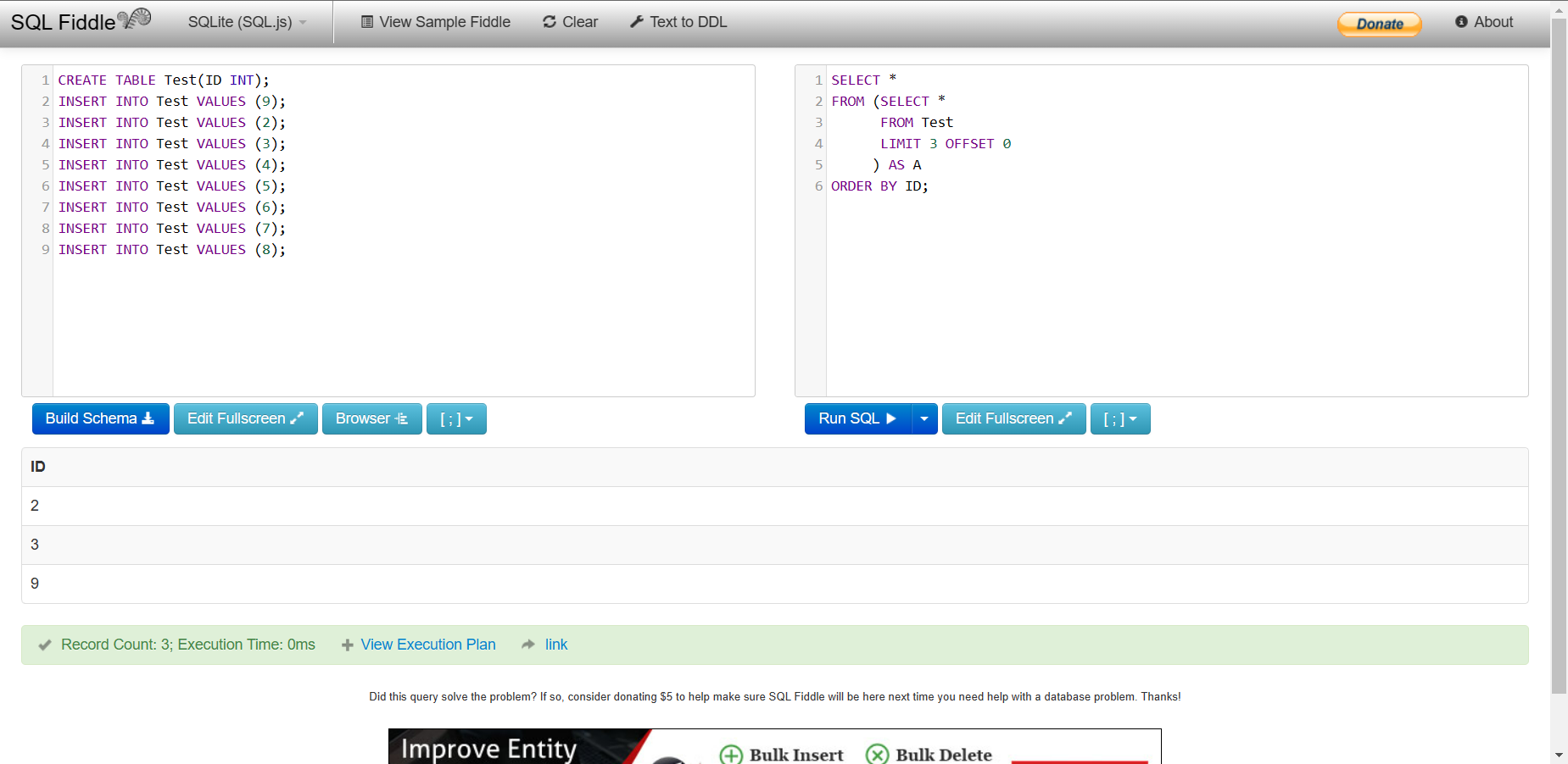 SQLite `Take` in Combination with `OrderBy` behaves differently to other providers · Issue ...