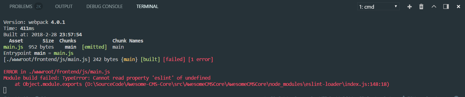 TypeError: Cannot read property 'eslint' of undefined when upgrade to webpack 4 · Issue #6622 ...