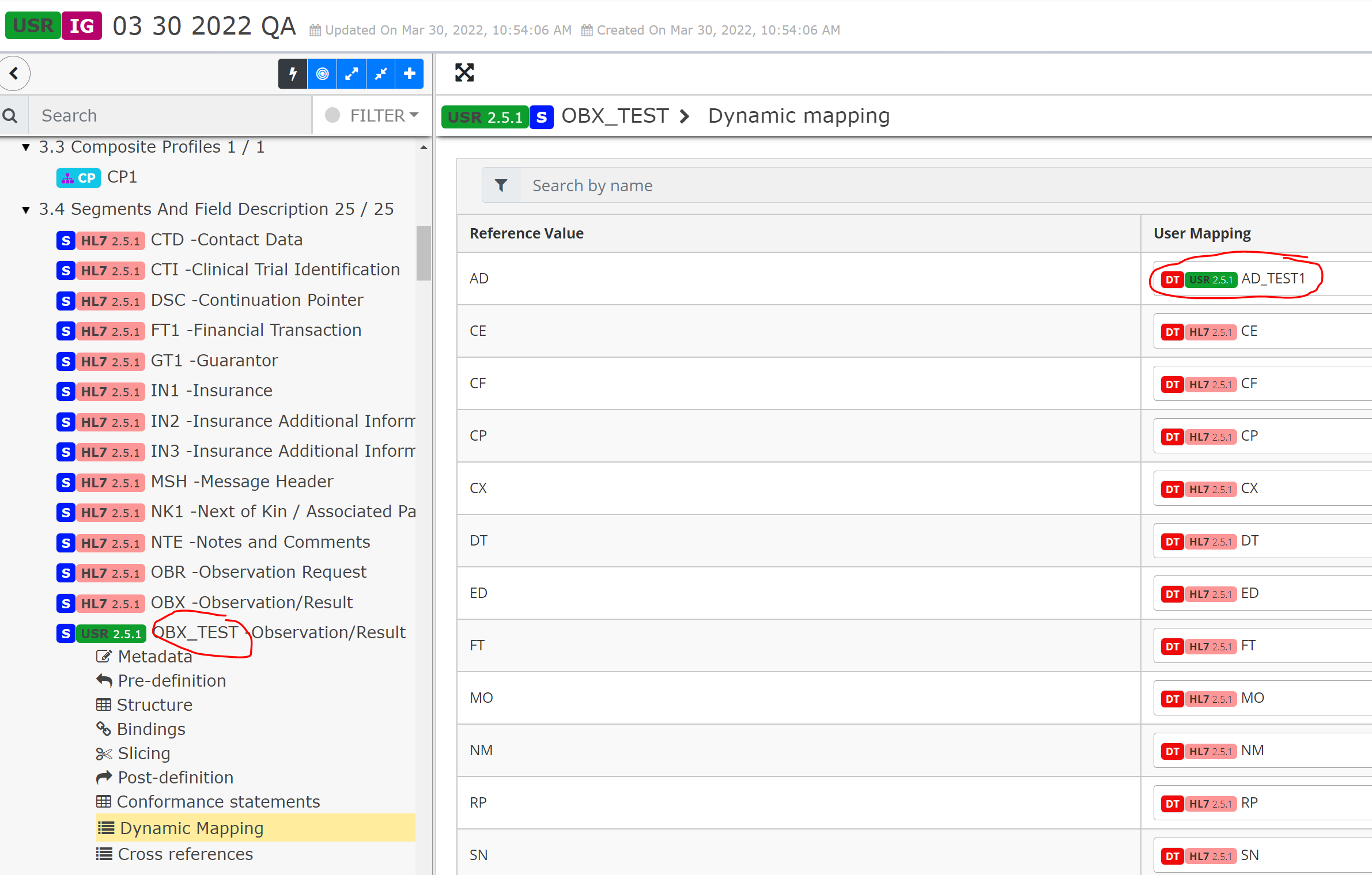 [BUG] [DEV ONLY] XML export "hangs" after changing dynamic mapping in a profile component ...