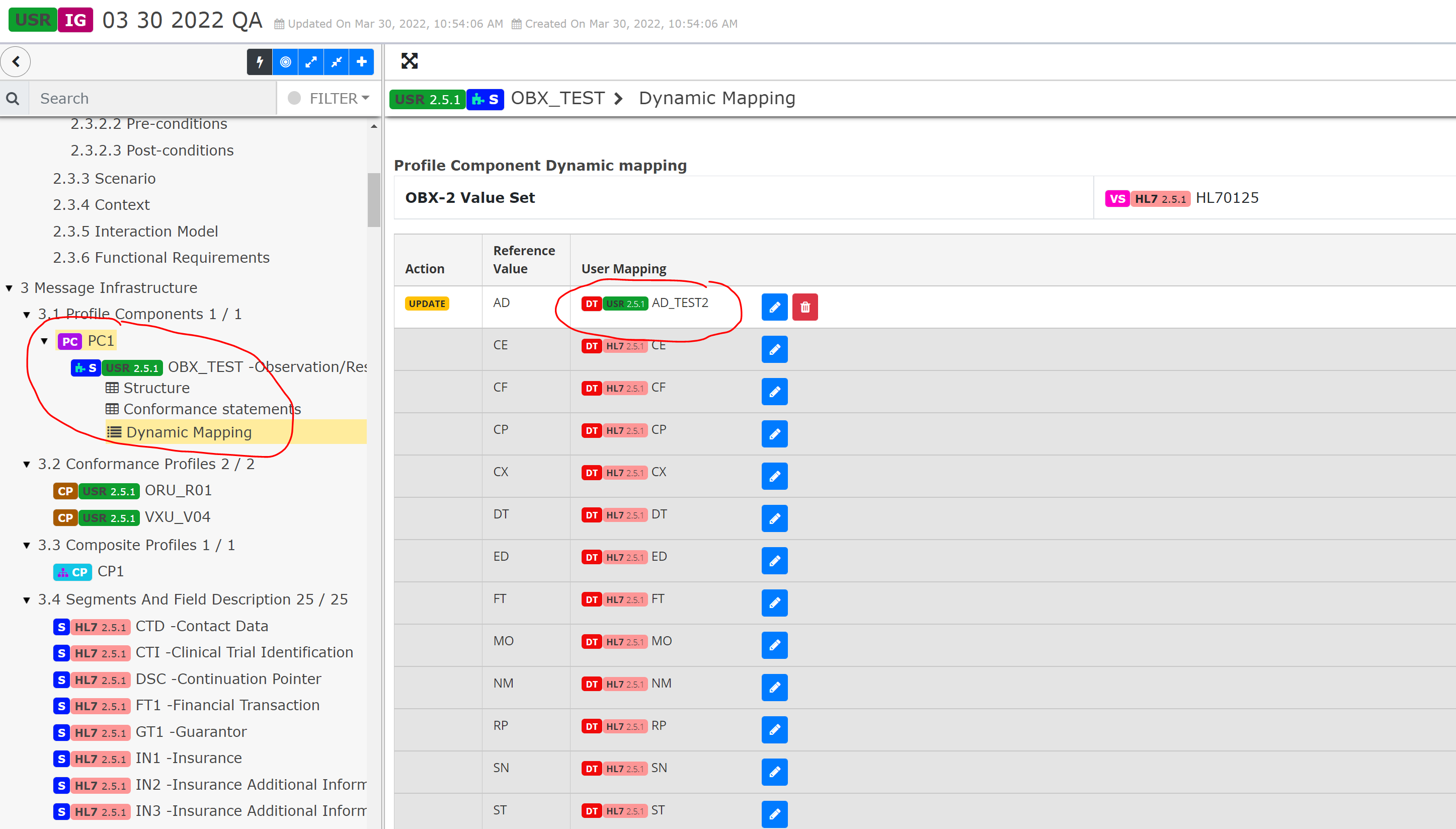 [BUG] [DEV ONLY] XML export "hangs" after changing dynamic mapping in a profile component ...