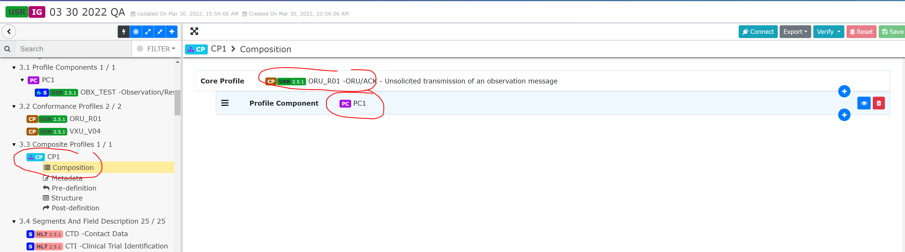 [BUG] [DEV ONLY] XML export "hangs" after changing dynamic mapping in a profile component ...