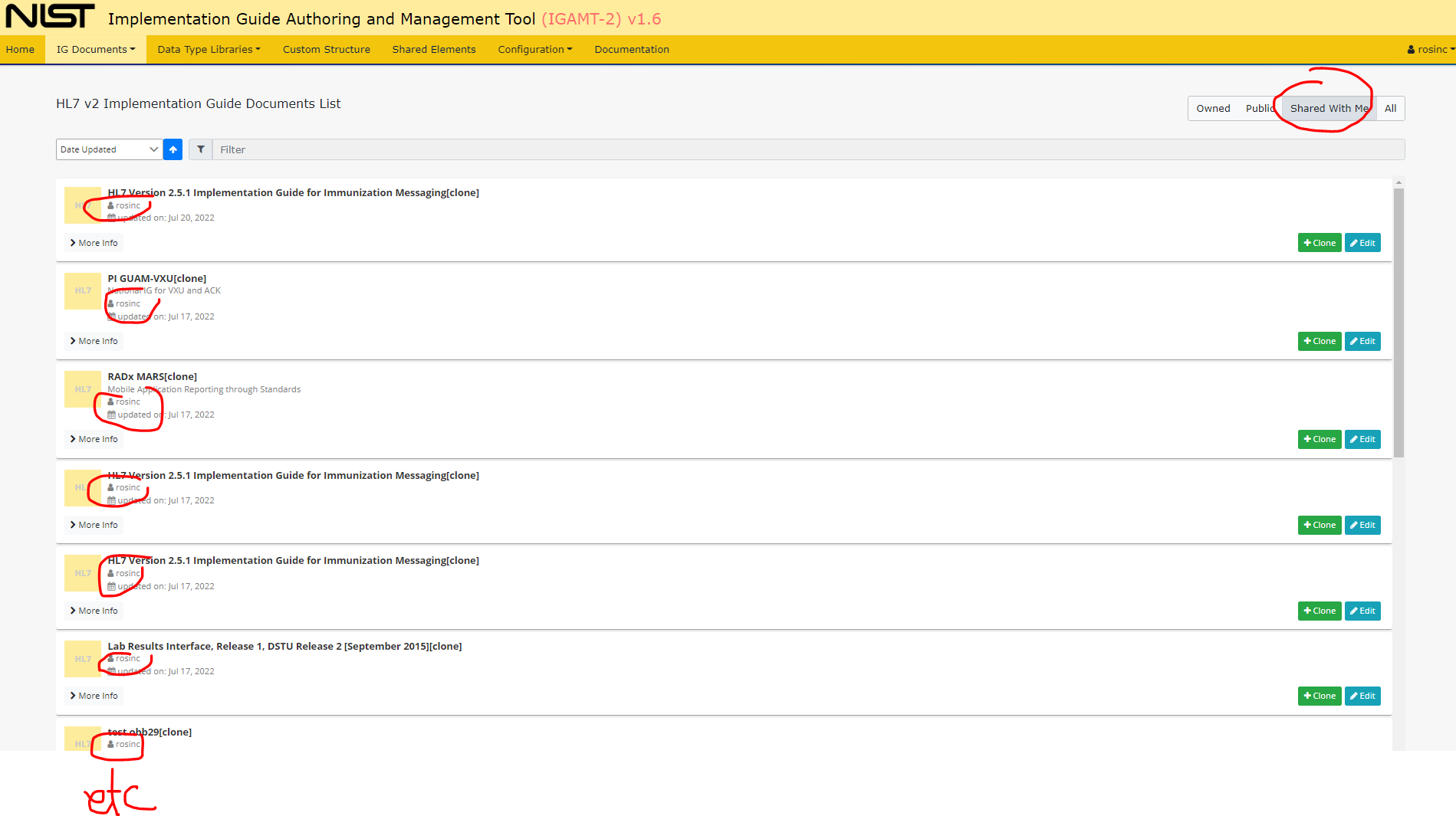 [BUG] My IGs show up in "shared with me" list · Issue #1477 · usnistgov/hl7-igamt · GitHub