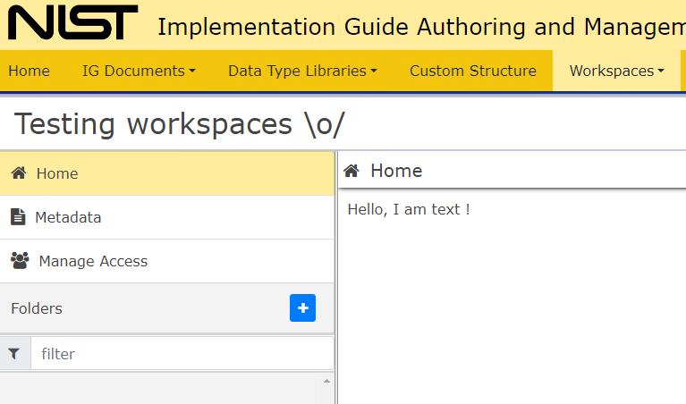 [BUG] Home text not save properly in workspaces · Issue #1553 · usnistgov/hl7-igamt · GitHub