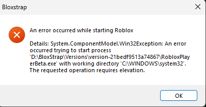 error when launching roblox · Issue #293 · pizzaboxer/bloxstrap · GitHub