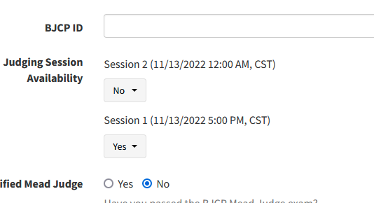 Version 2.5.0 beta: Need at least 2 judging sessions for judges to set availability in account ...