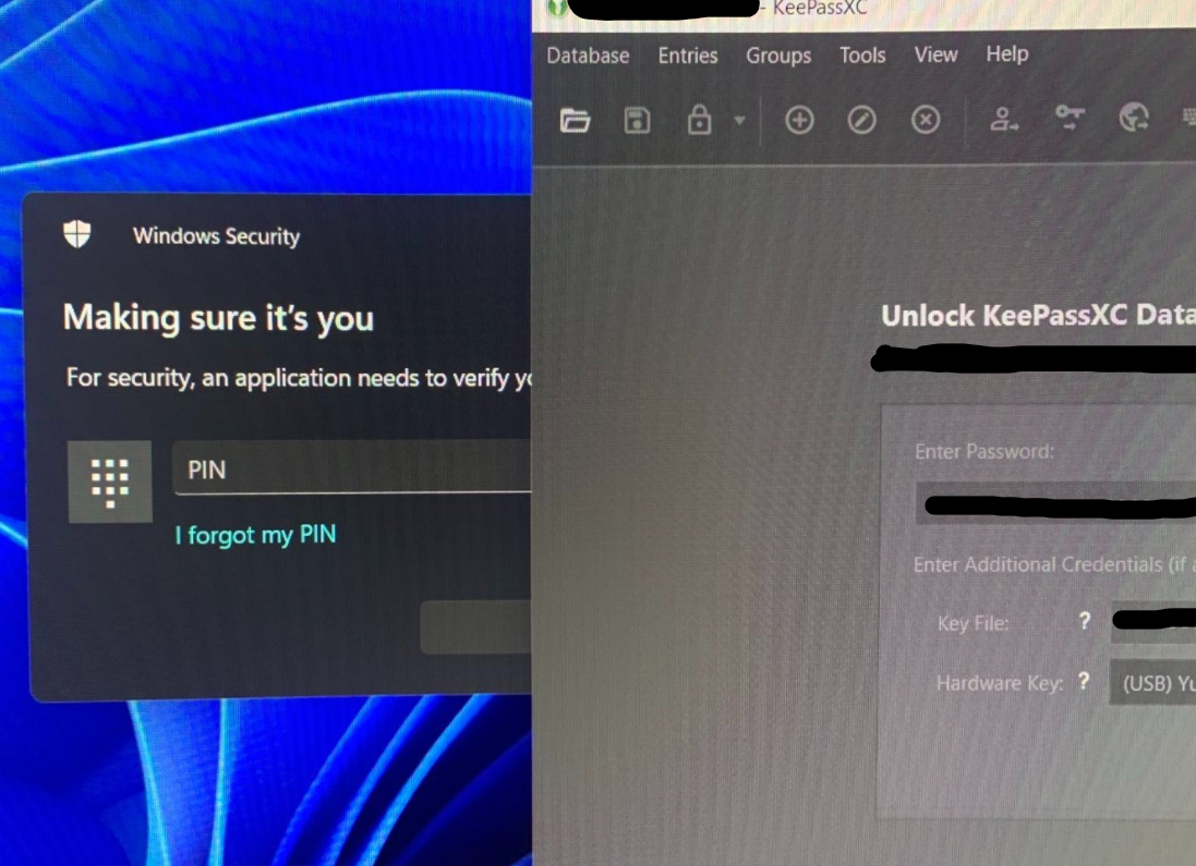 [Windows] [U2F] Windows Security (Key Confirmation) window below KeePassXC · Issue #7925 ...