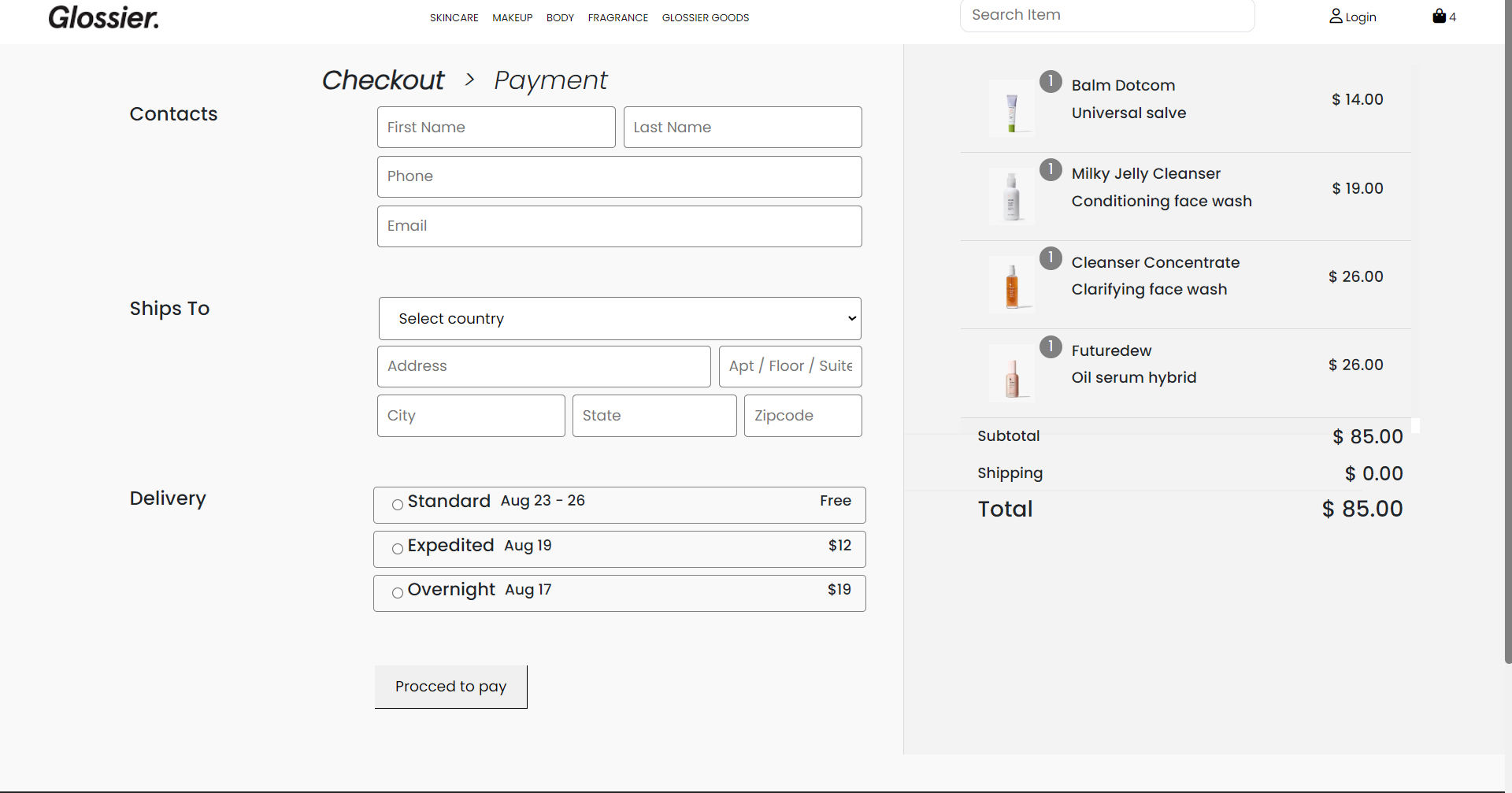 GitHub - arjundangi01/Glossier-clone: A user-friendly E-commerce website for women beauty Products