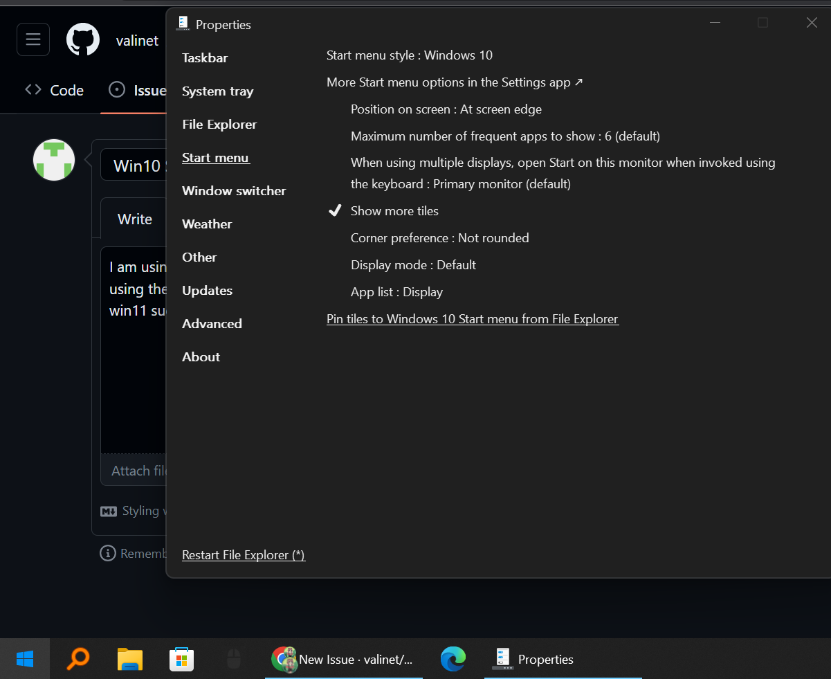 Win10 Start Menu Style Not working · Issue #1593 · valinet/ExplorerPatcher · GitHub