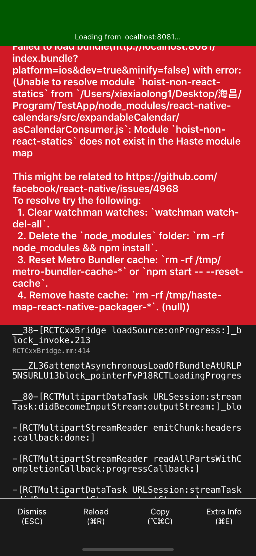 Unable To Resolve Module `hoist Non React Statics` · Issue 900 · Wix React Native Calendars