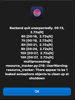 Backend quit unexpectedly · Issue #457 · divamgupta/diffusionbee-stable-diffusion-ui · GitHub