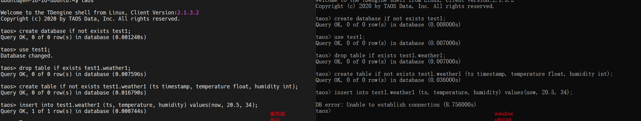 TDengine ERROR (8000000b): Unable to establish connection · Issue #6965 · taosdata/TDengine · GitHub