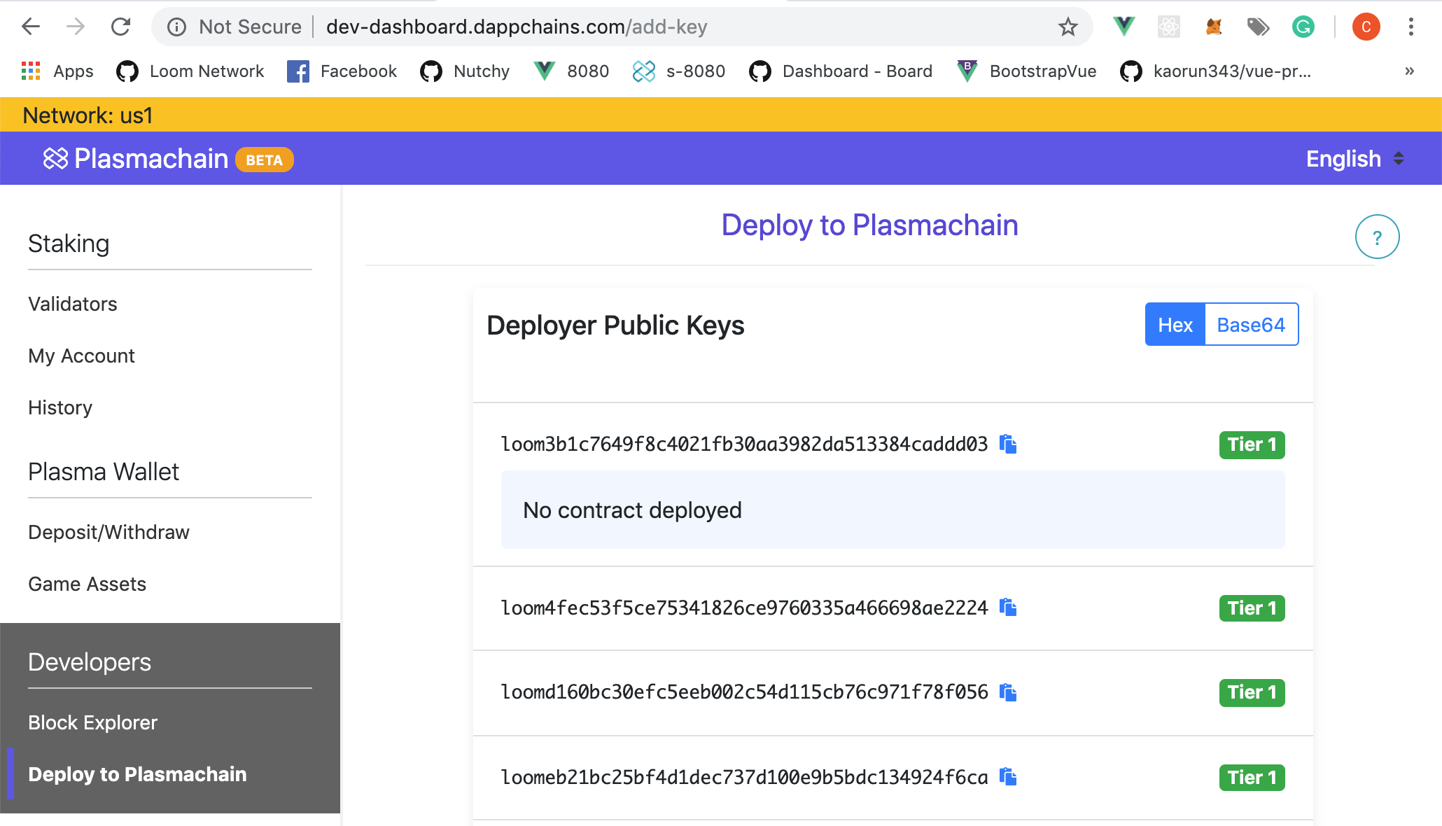 show deployed contract addresses on dev-deploy page · Issue #741 · loomnetwork/dashboard · GitHub