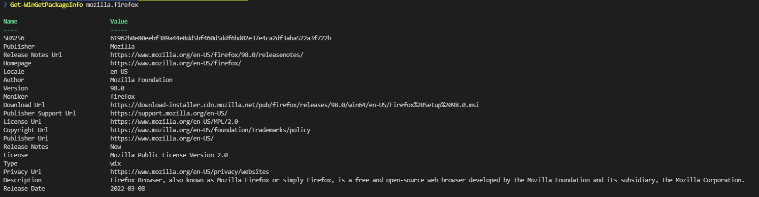 Missing information from winget · Issue #8 · ethanbergstrom/winget · GitHub