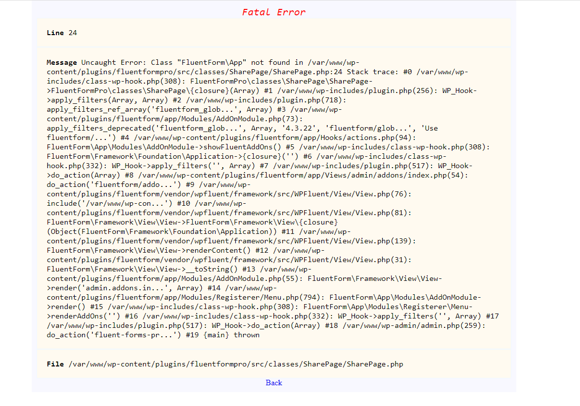 Fatal Error · Issue 317 · Fluentform Fluentform · Github