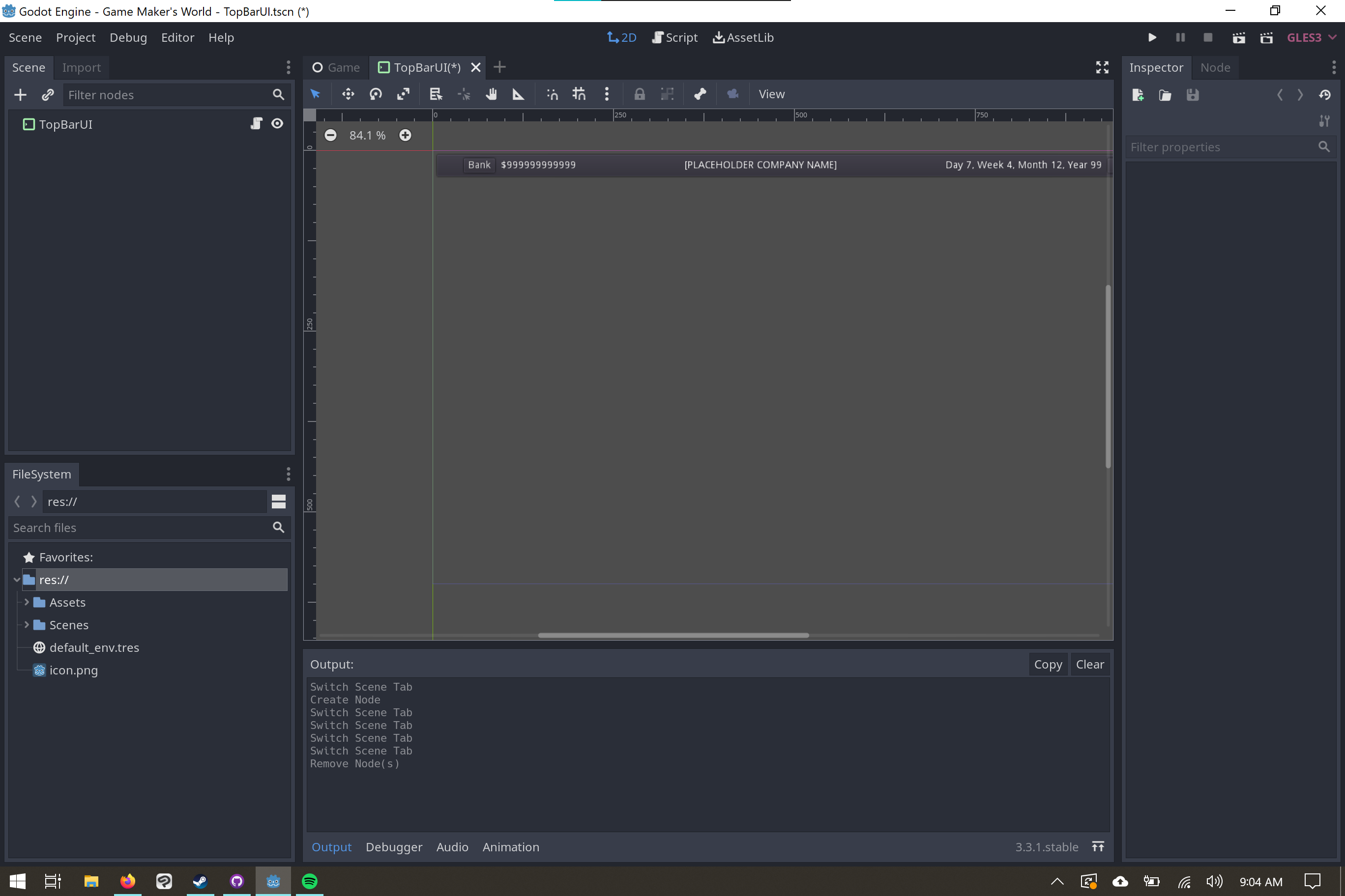 Graphical errors on editor when erasing nodes and switching between scenes on Intel graphics ...