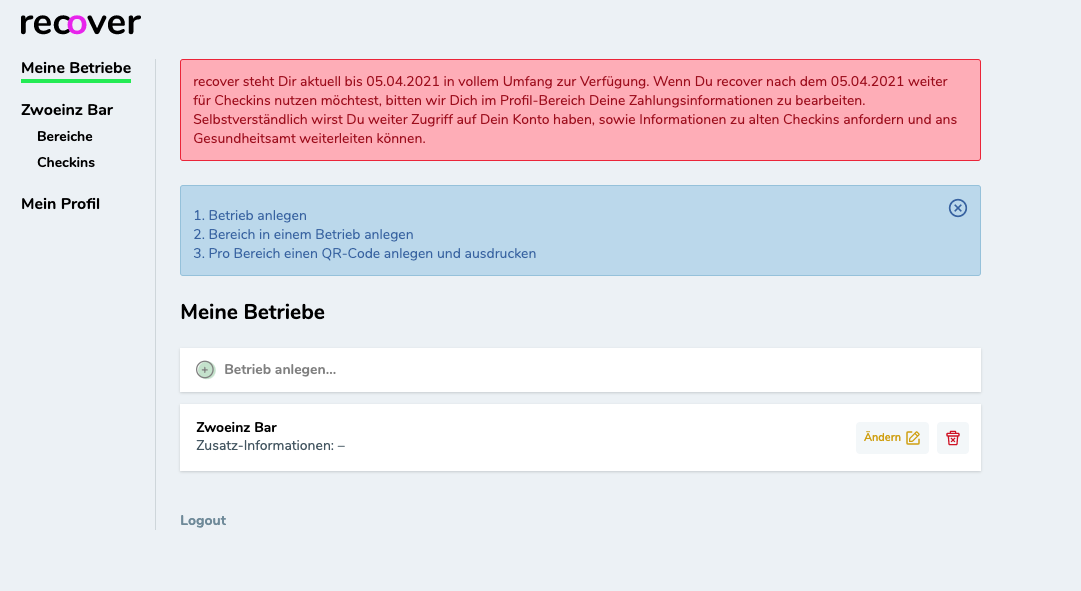Owner sollen Adressdaten ihrer Betriebe nachtragen. · Issue #116 ...