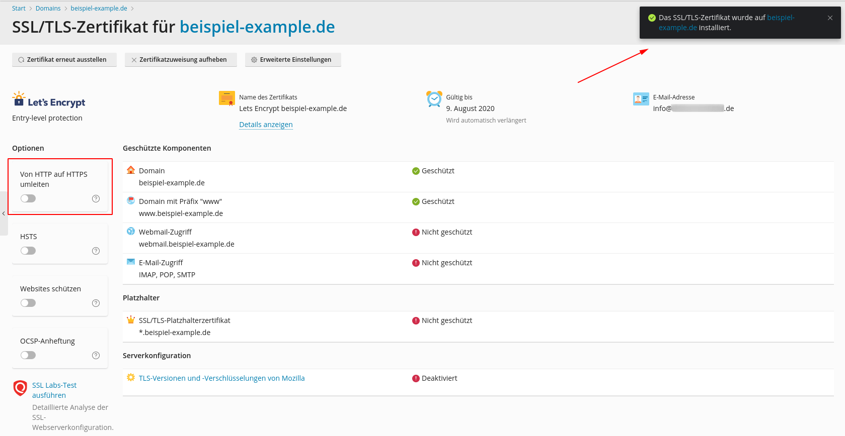 Webspace: Create SSL certificate | ZAP-Hosting Docs