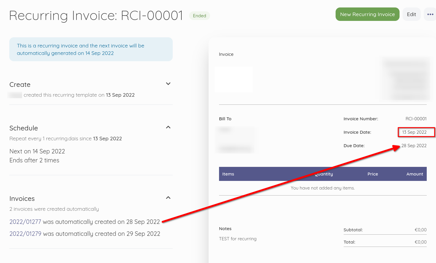 Recurring invoices shown as created with due date instead of invoice date · Issue #2628 ...