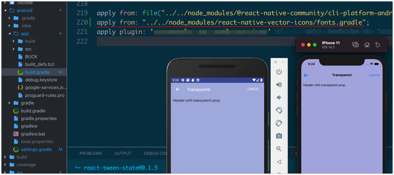 NativeBase - issue with Android StatusBar color/transprancy with Header component, icons on ...