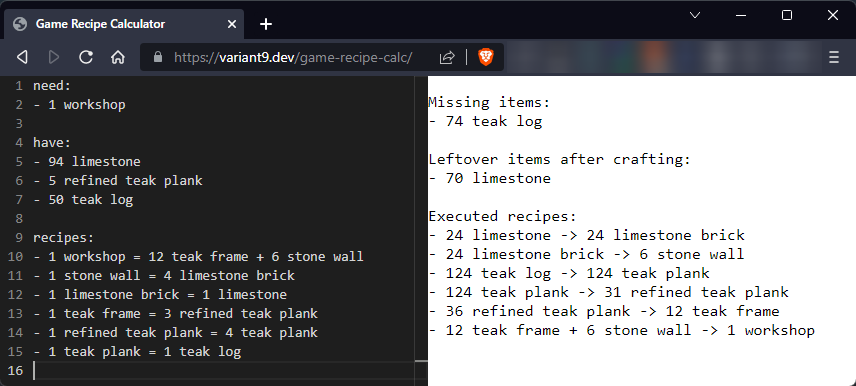 GitHub - holly-hacker/game-recipe-calc: A browser-based tool to ...