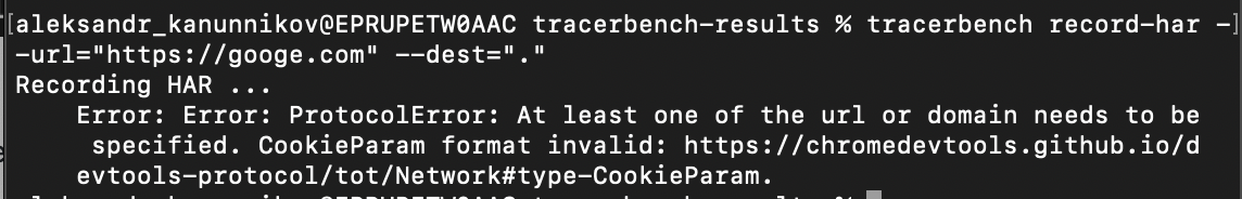 ENOENT: no such file or directory, mkdir for record-har functionality ...