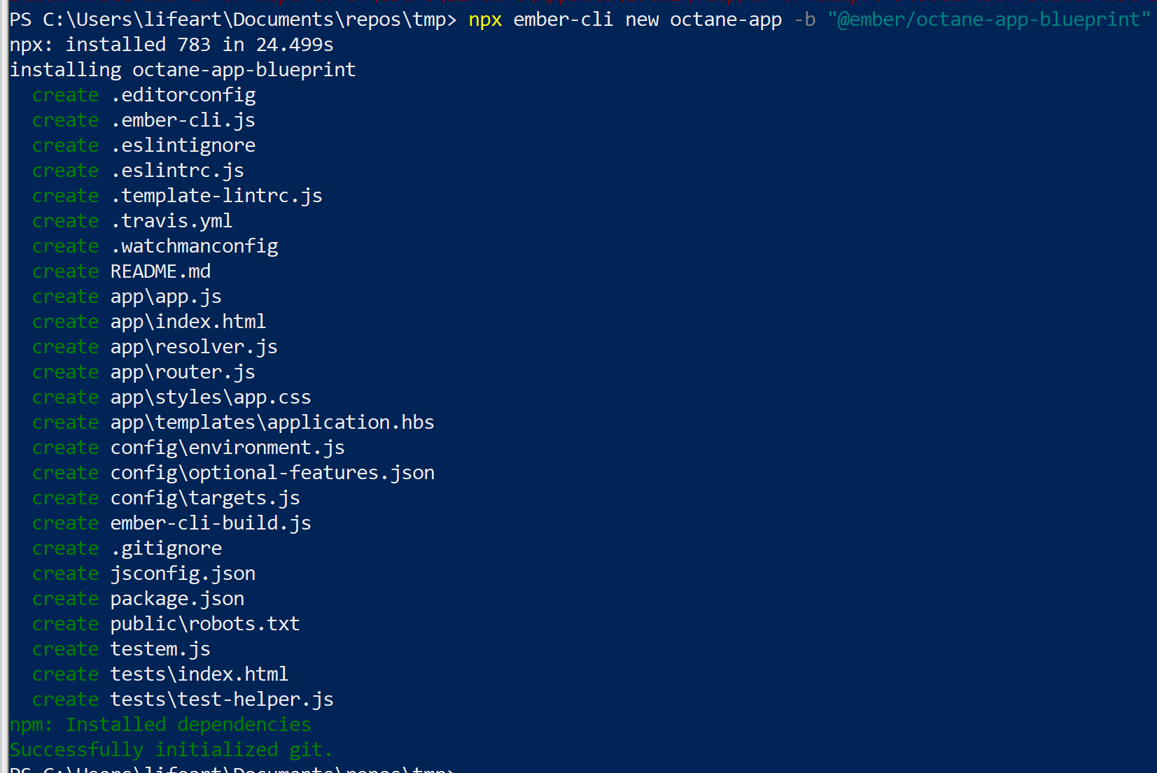 failed when used this blueprint on windows · Issue #88 · ember-cli/ember-octane-blueprint · GitHub