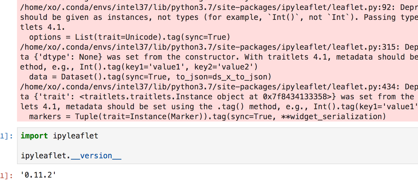 DeprecationWarnings about traits · Issue #414 · jupyter-widgets/ipyleaflet · GitHub