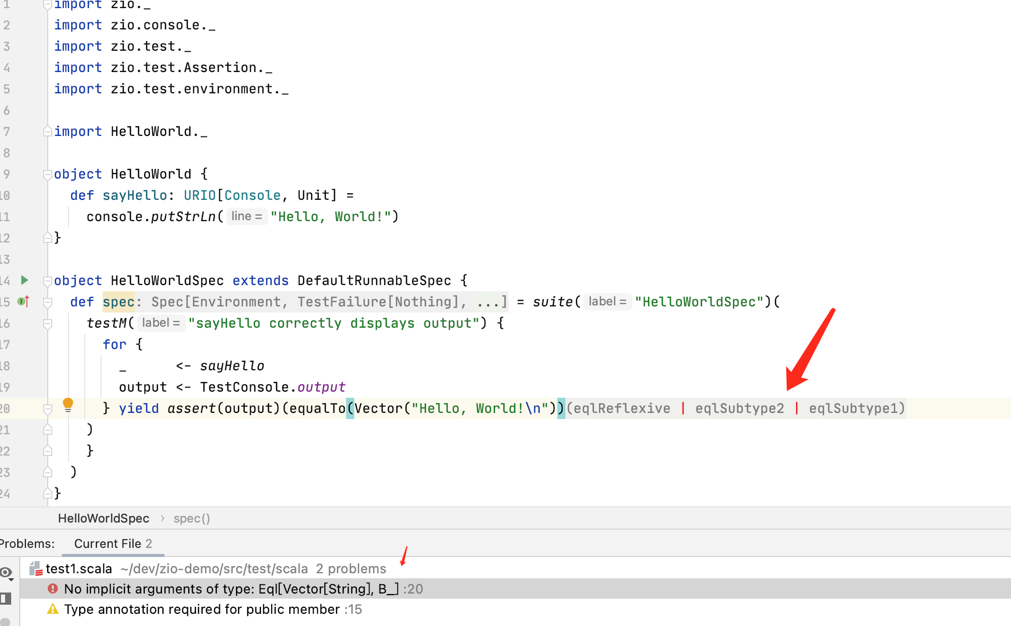 [docs] Intellij will raise error when trying sample program of test ...