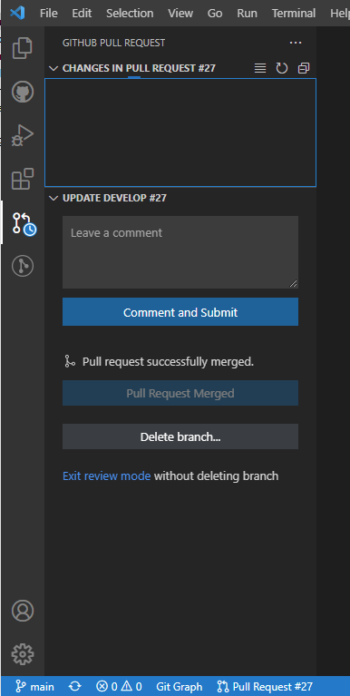 Can't exit review mode · Issue #1048 · microsoft/vscode-pull-request-github · GitHub