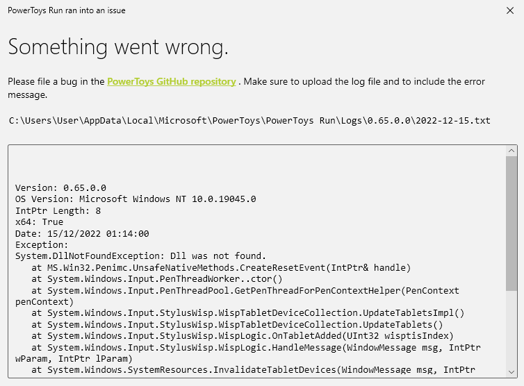 Crash message shows up when using remote control with MeshCentral · Issue #22798 · microsoft ...