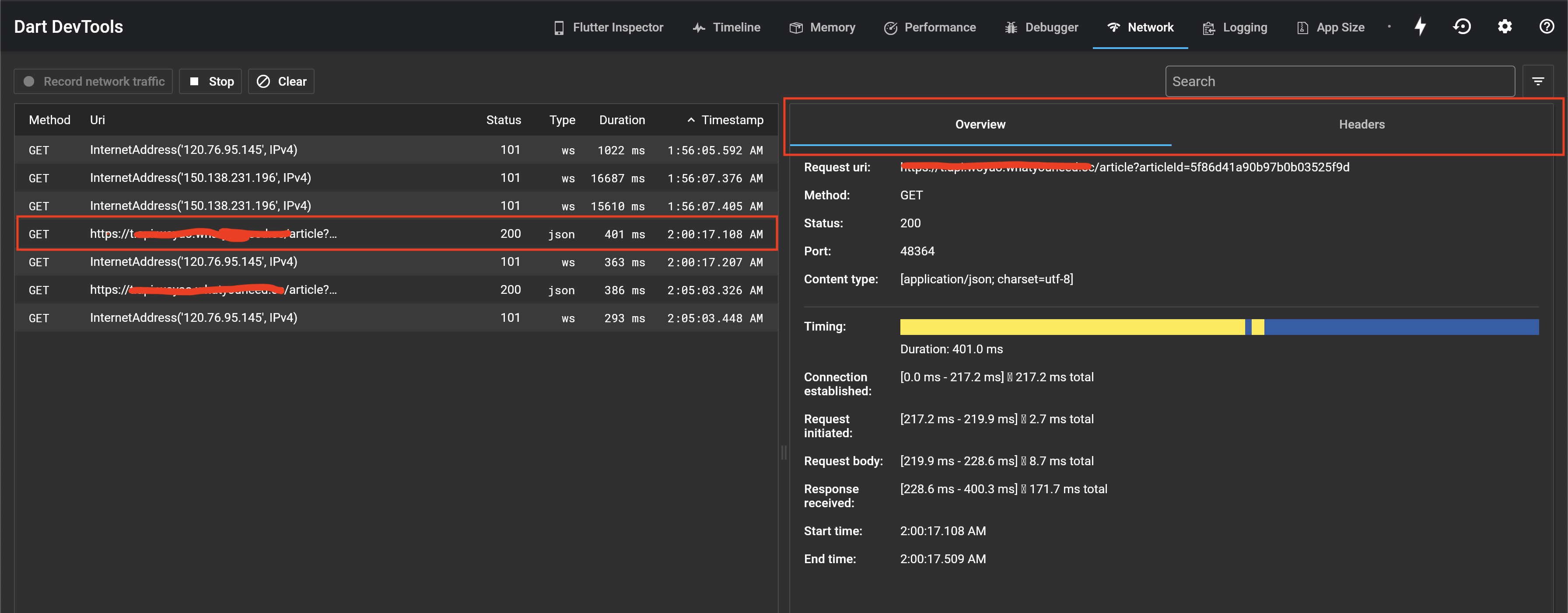 Handle HTTP body events in the network and timeline pages · Issue #2335 · flutter/devtools · GitHub