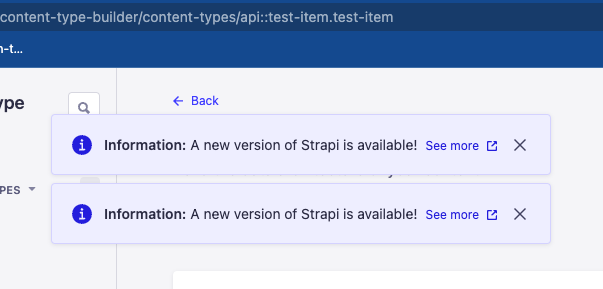 Update Strapi version notice in the admin add up as many times as the page reloads · Issue ...