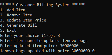 GitHub - santha19/Customer-bills-generate: Created a Customer Bill ...