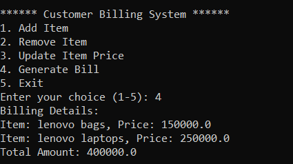 GitHub - santha19/Customer-bills-generate: Created a Customer Bill ...