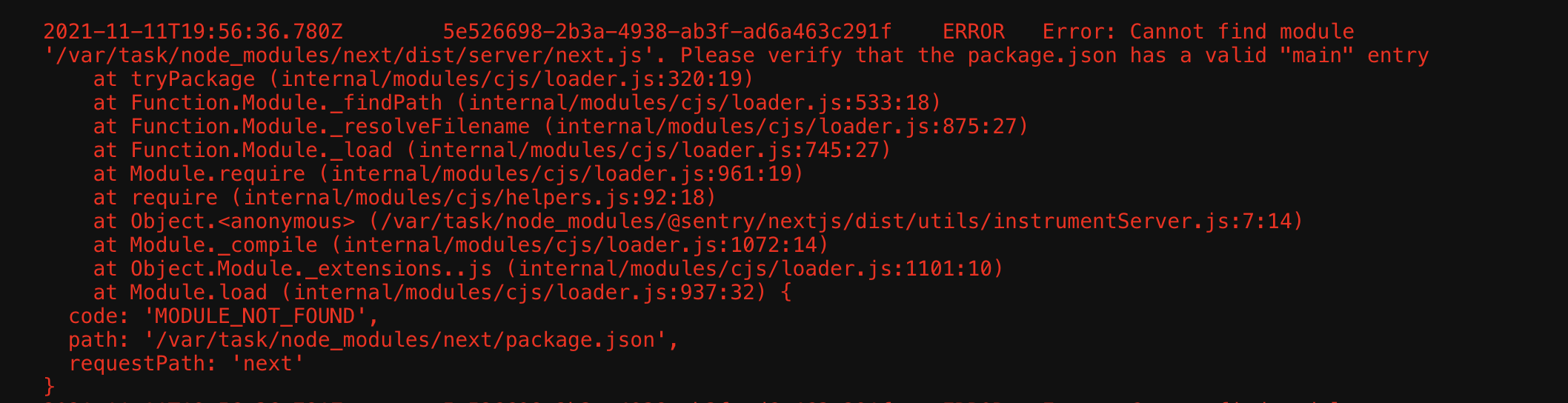 Please verify that the package.json has a valid "main" entry · vercel ...