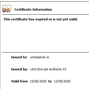 Certificate expired on https://uniresolver.io/ · Issue #143 · decentralized-identity/universal ...