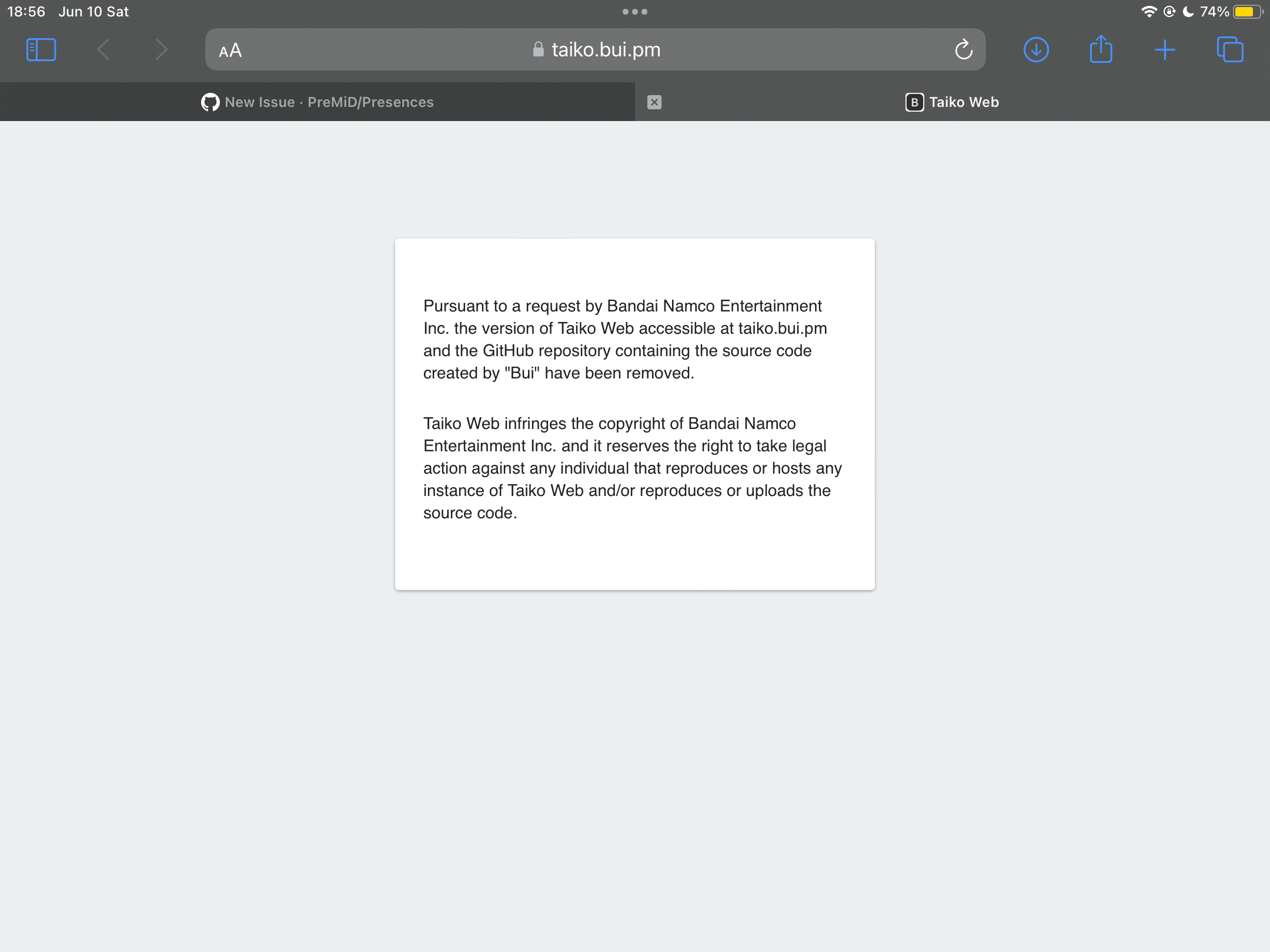 Taiko Web Taikobuipm Removed · Issue 7422 · Premidpresences · Github 