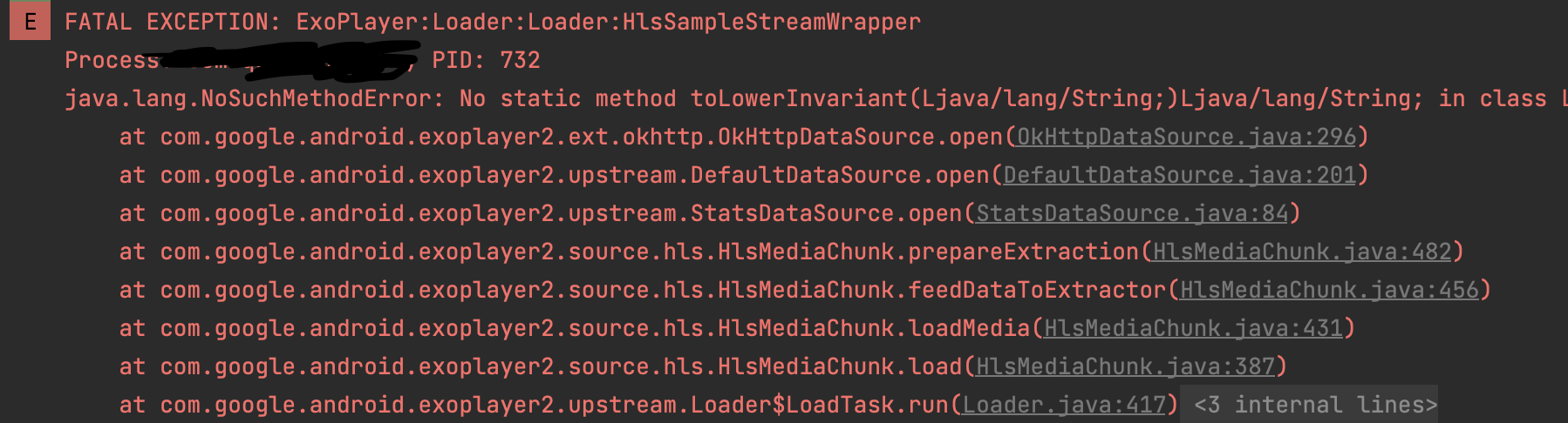 FATAL EXCEPTION: ExoPlayer:Loader:Loader:HlsSampleStreamWrapper · Issue #11278 · google ...