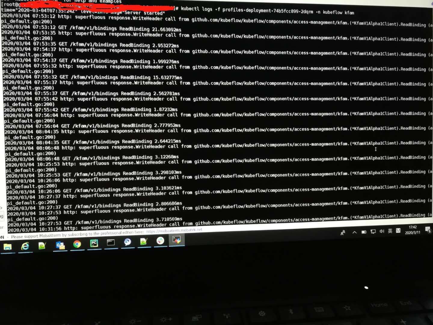 Kubeflow Central Dashboard No Namespaces showed · Issue #4788 · kubeflow/kubeflow · GitHub