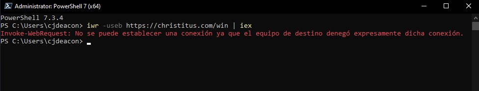 A connection cannot be established since the destination computer expressly denied such a ...