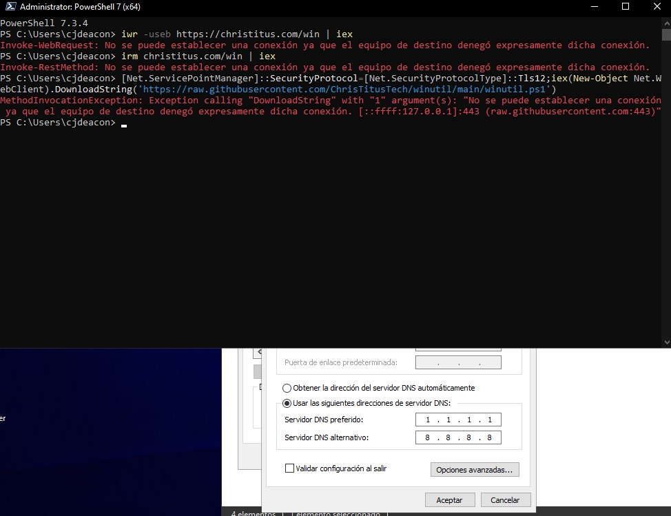 A connection cannot be established since the destination computer expressly denied such a ...