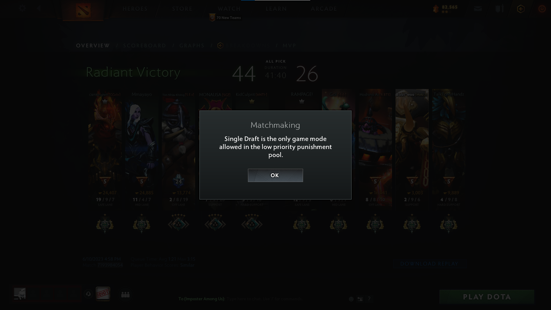 I Cant Queue Match Making For Single Draft Lp · Issue 9686 · Valvesoftwaredota2 Gameplay