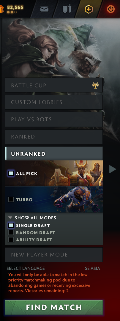 I Cant Queue Match Making For Single Draft Lp · Issue 9686 · Valvesoftwaredota2 Gameplay 